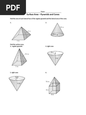 Surface Area Of Pyramids Worksheet