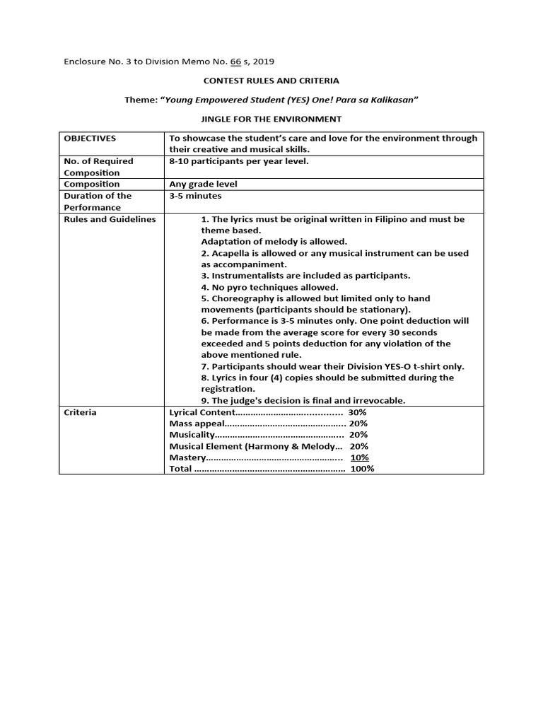 Contest Rules and Criteria | PDF | Camera