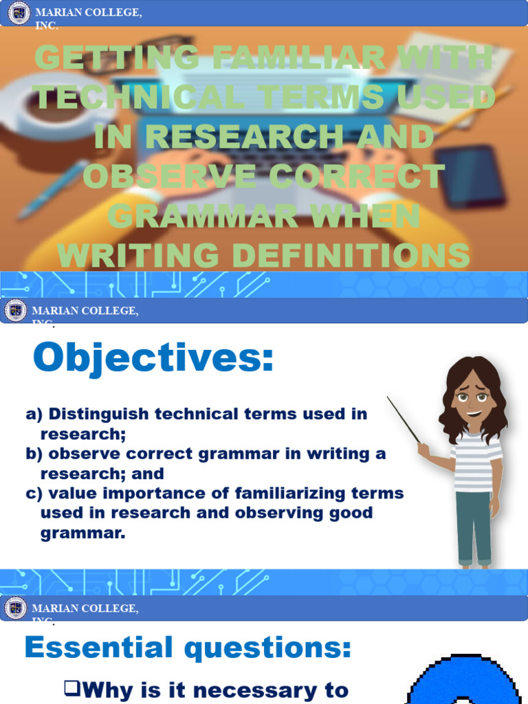 g10 q3 For Edit Terms Used in Research | PDF | English Grammar ...