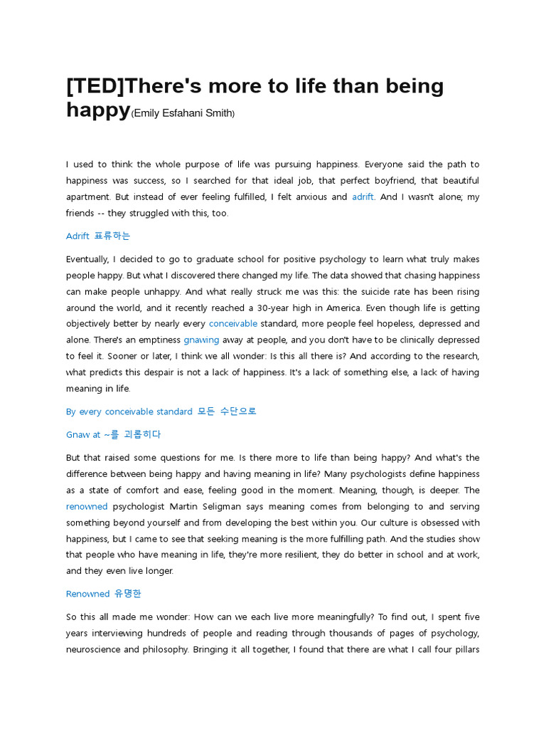 Ted - There's More To Life Than Being Happy | PDF | Sufism | Happiness
