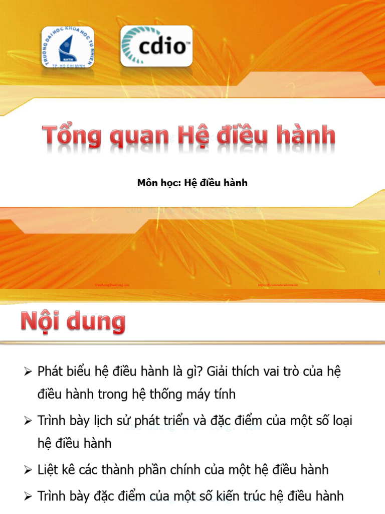 Bai01 Gioi Thieu Tong Quan HDH | PDF