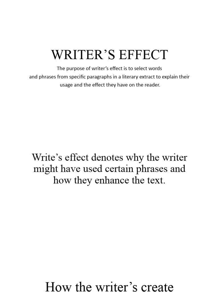 Writer's Effect | Download Free PDF | Word | Linguistics
