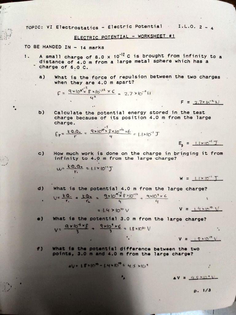 Electric Potential | PDF | Electrical Engineering | Physical Chemistry