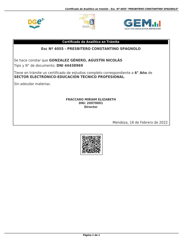 Certificado de Analítico en Trámite | PDF Certificado de Analítico en Trámite | PDF