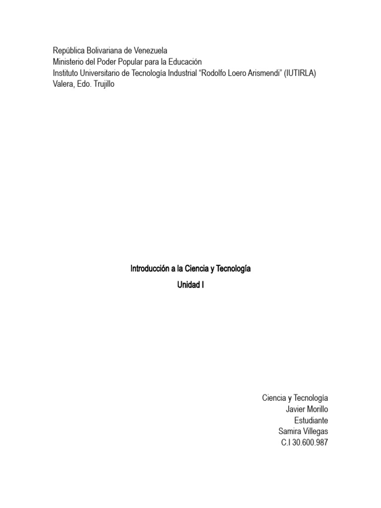 Unidad I Ciencia y Tecnología | PDF | Sociedad | Conocimiento