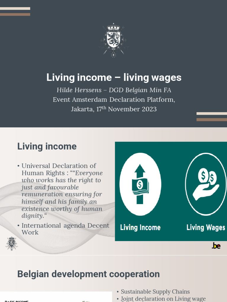 Part 1 - Mrs Hilde Herssens - Living Income As A Priority in The Belgian Development Cooperation ...