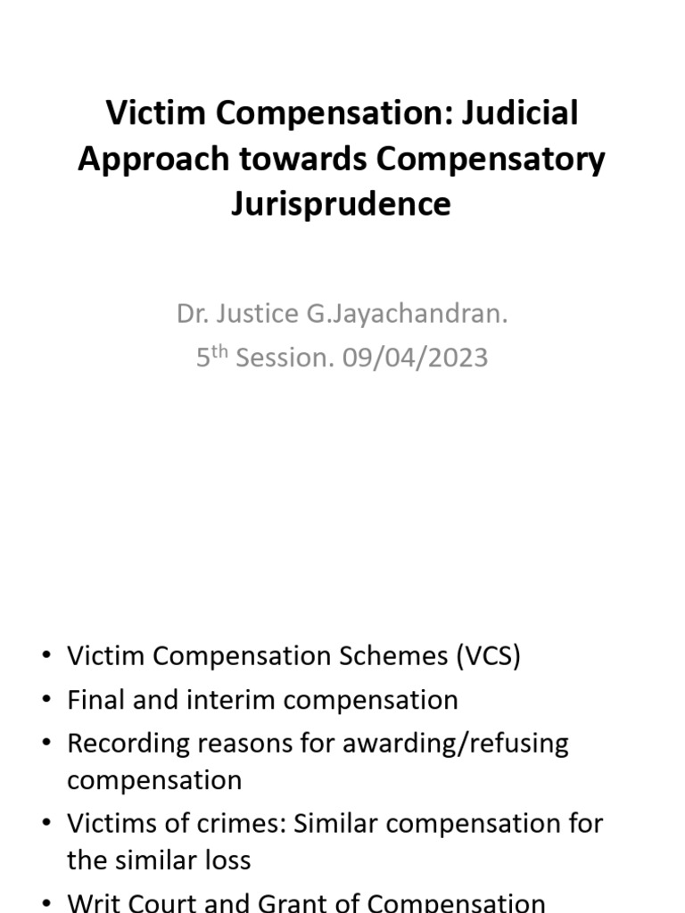 3.victim Compensation Scheme - Session V | PDF | Damages | Crimes