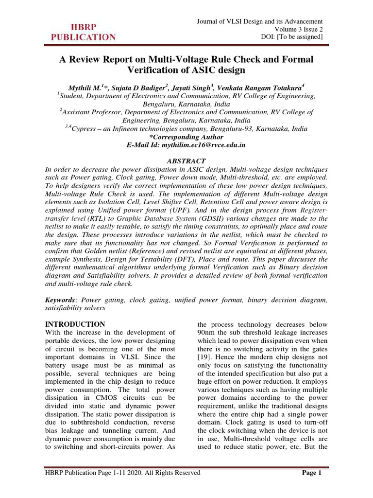 A Review Report on Multi-Voltage Rule Check -HBRP Publication | PDF | Electronic Engineering ...