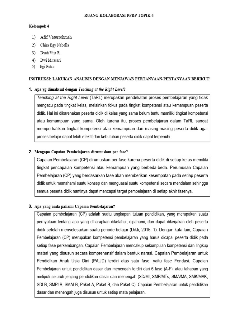 Ruang Kolaborasi PPDP Topik 4 | PDF | Karier & Perkembangan