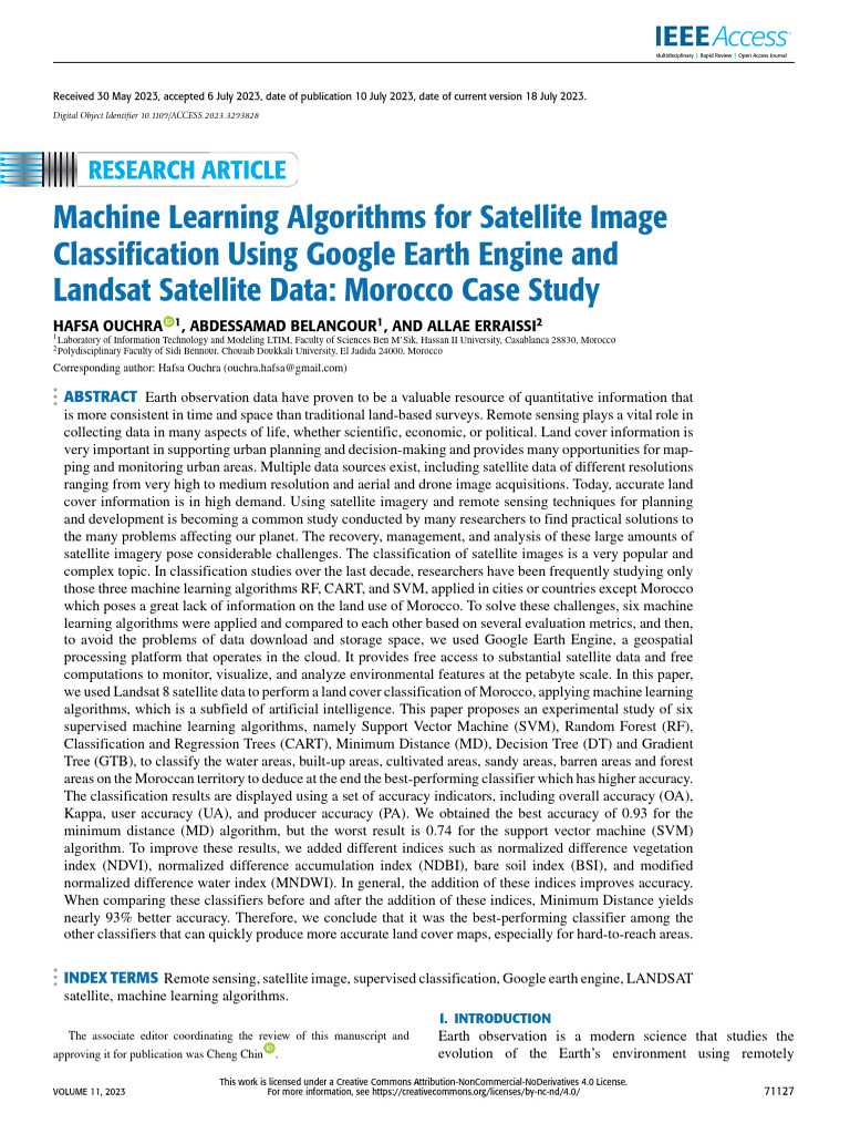 Machine Learning Algorithms For Satellite Image Classification Using Google Earth Engine and ...