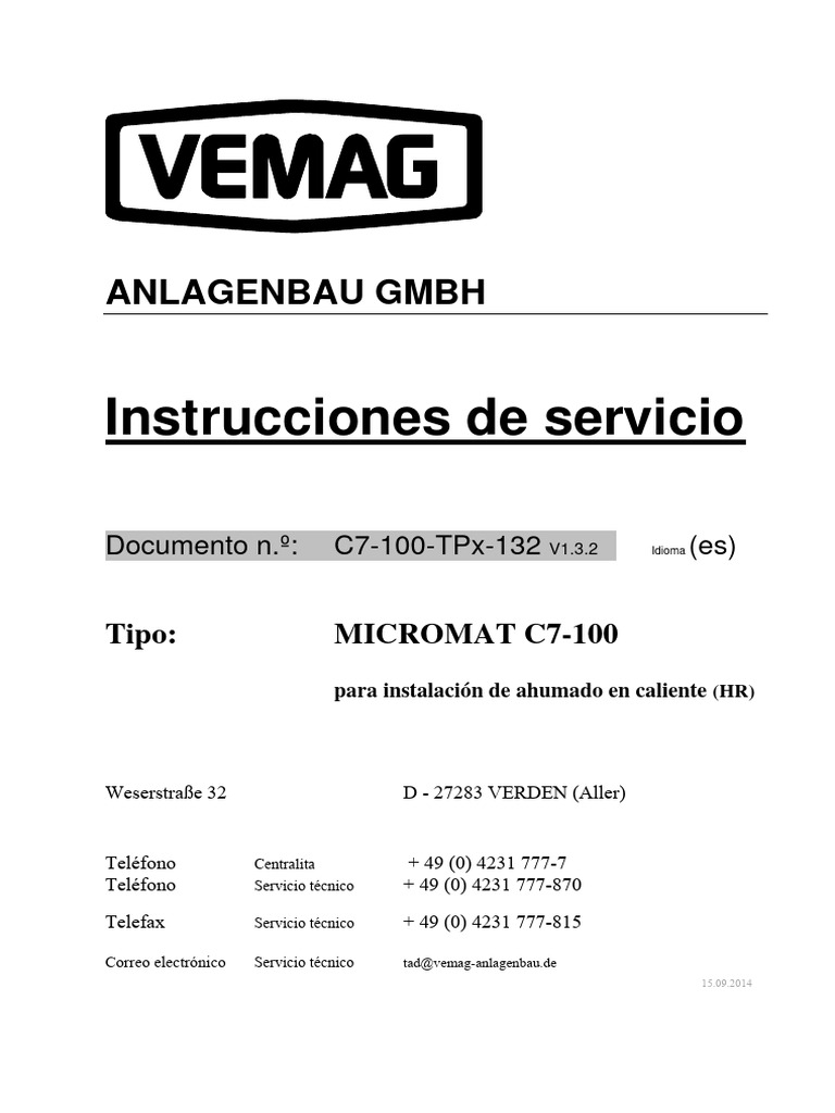 Manual MICROMAT C7-100 Ahumado HR | PDF | Pantalla táctil | Memoria USB