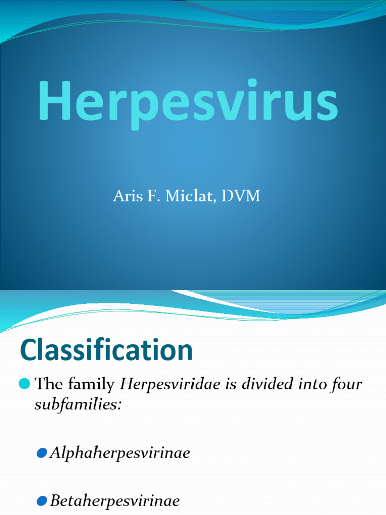 Veterinary Virology (Lecture 6) Herpes Virus | PDF | Virus | Organisms