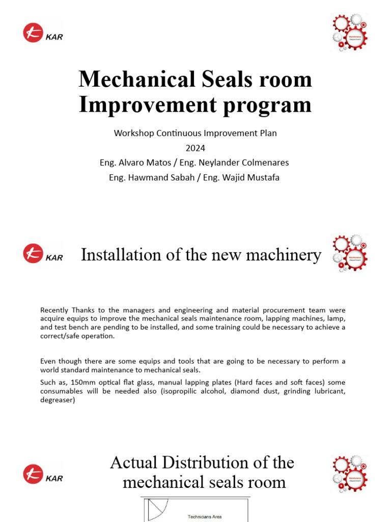 Mechanical Seals Room Installation Proposals | PDF | Technology & Engineering