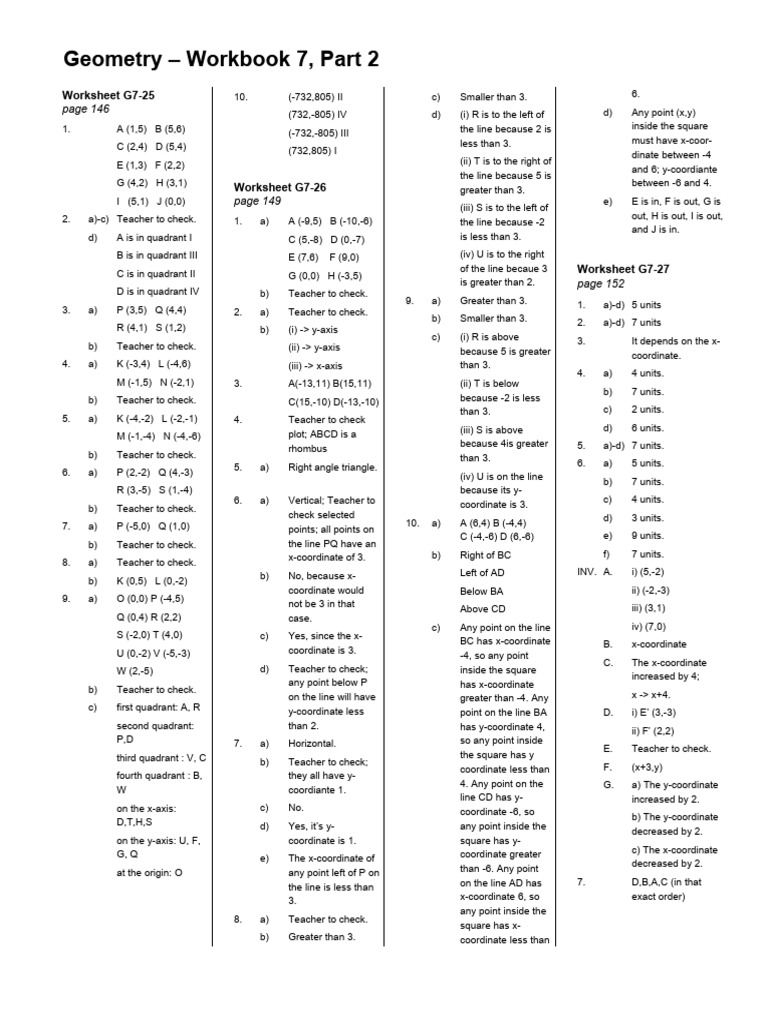 Coordinate Geometry Worksheets | PDF | Cartesian Coordinate System ...