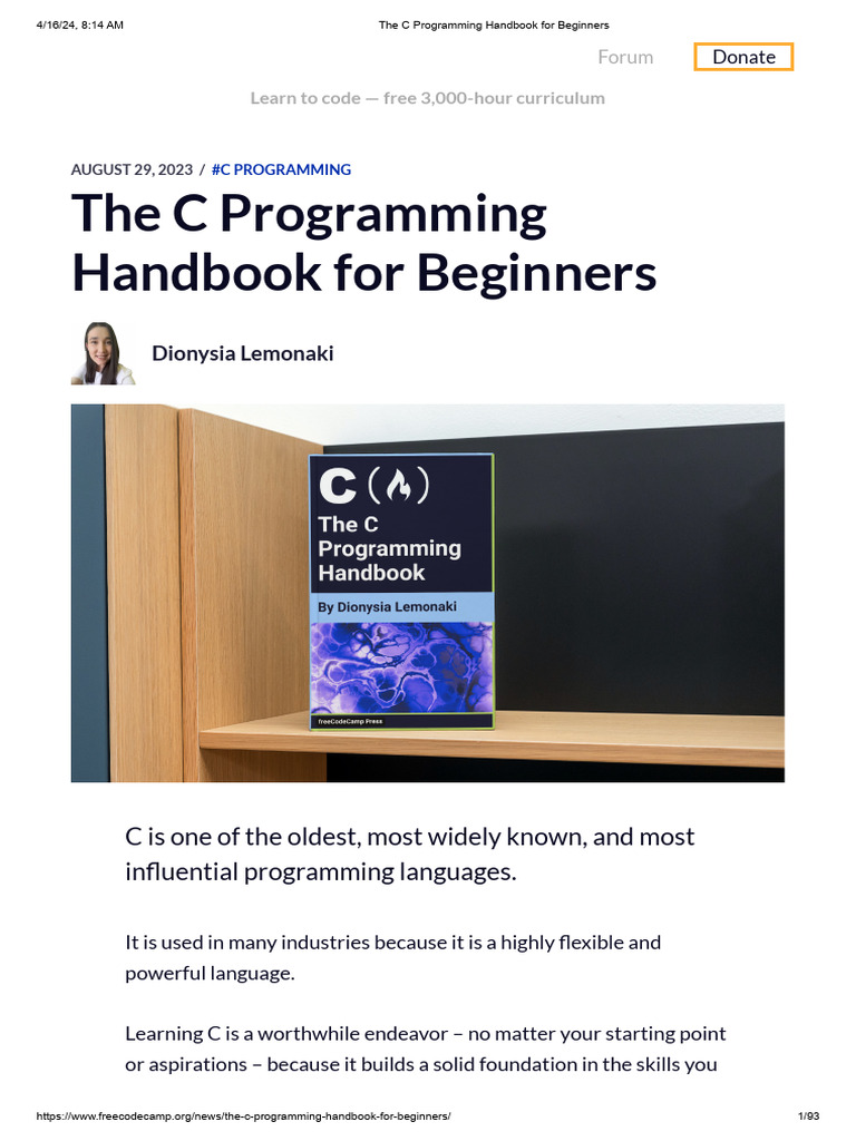 The C Programming Handbook For Beginners | PDF | Computer Programming | C (Programming Language)