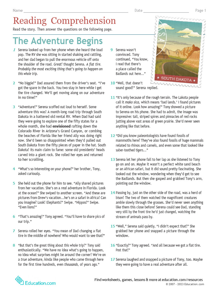 G7 Reading Strategies - The Adventure Begins | PDF