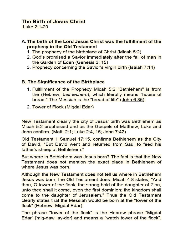 The Birth of Jesus Christ | PDF | Jesus | Nativity Of Jesus