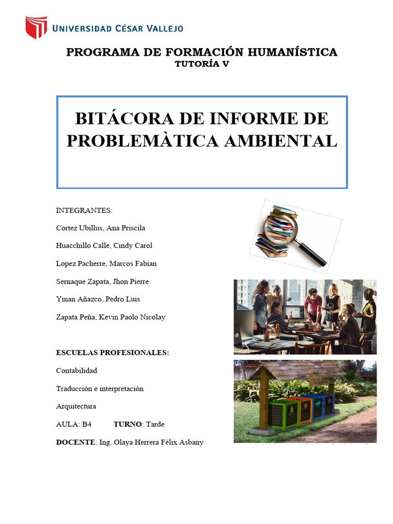 Bitácora de Estudio de Problemática. Tutoría V | PDF | Deforestación | Residuos