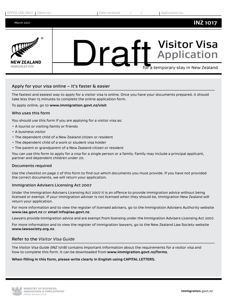Visitor Visa Application Form | Download Free PDF | Travel Visa