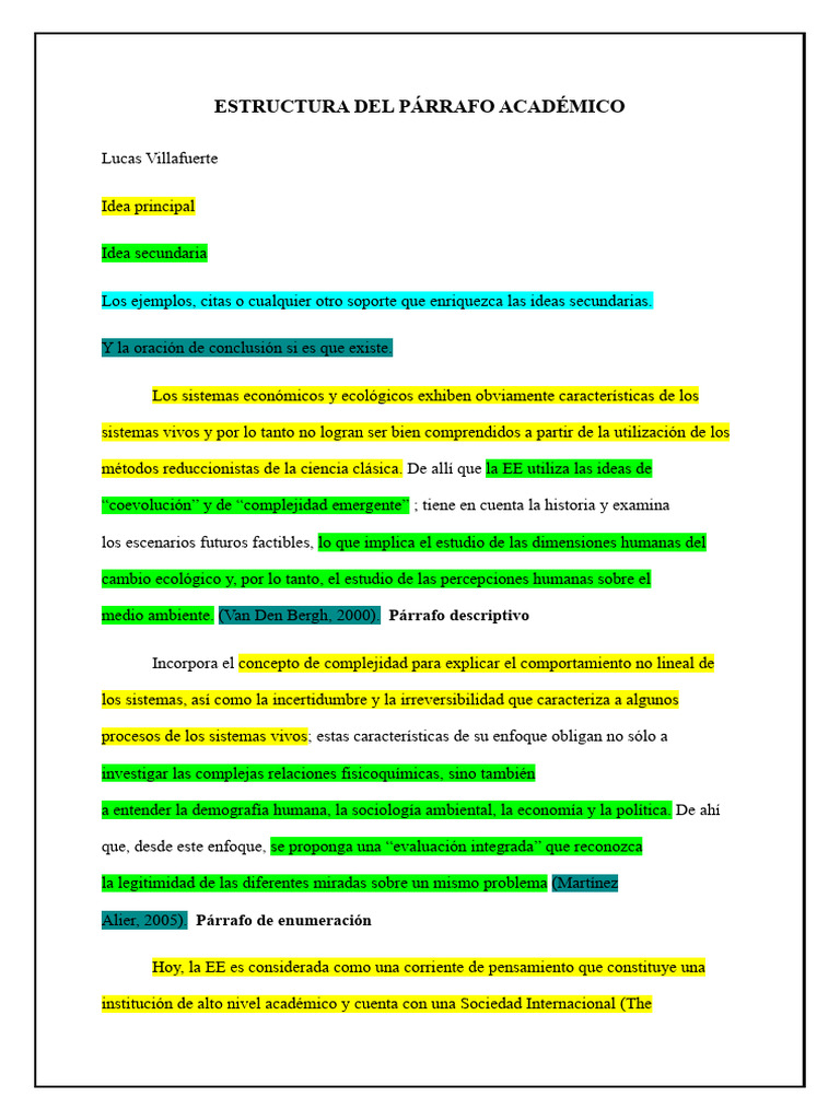 ESTRUCTURA DEL PÁRRAFO ACADÉMICO | PDF | Complejidad | Sociedad