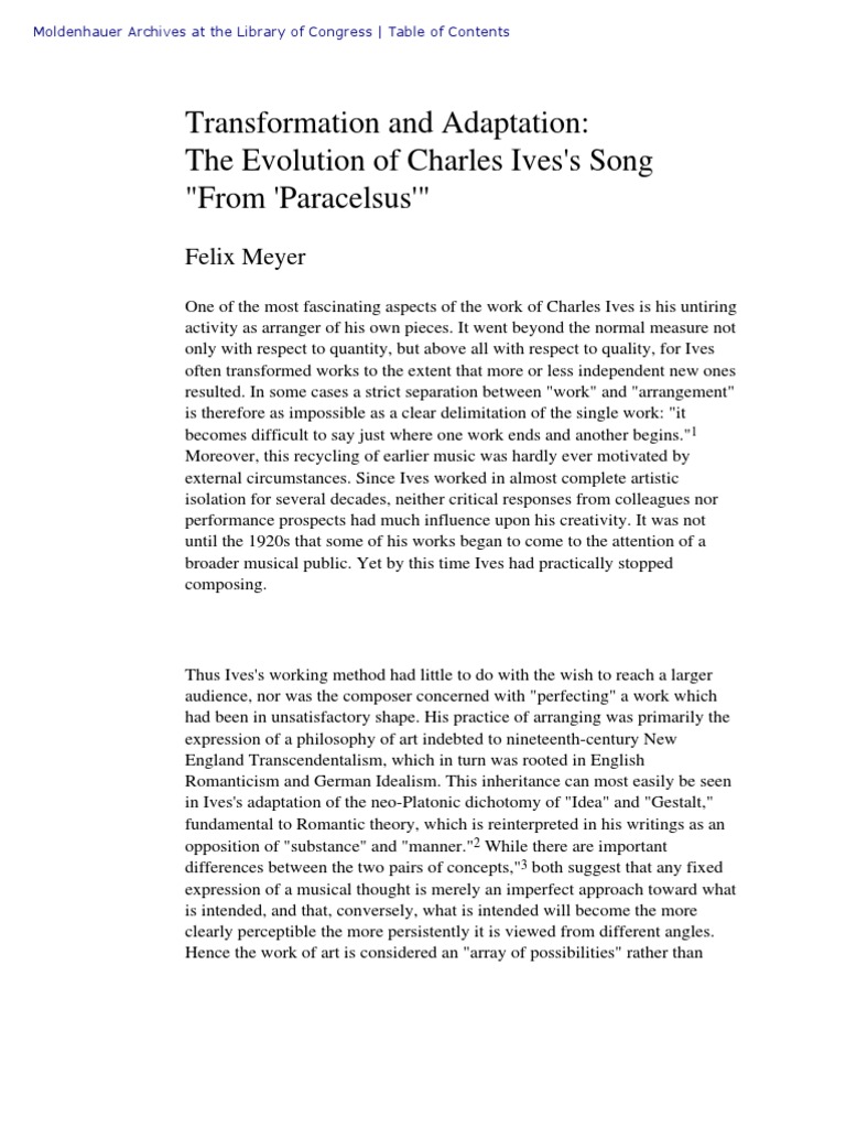 Ives's Creative Song Evolution | PDF | Art | Poetry