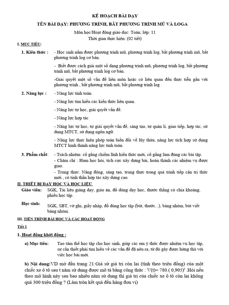 Bài 21 Phương Trình BPT Mũ VF Loga | PDF