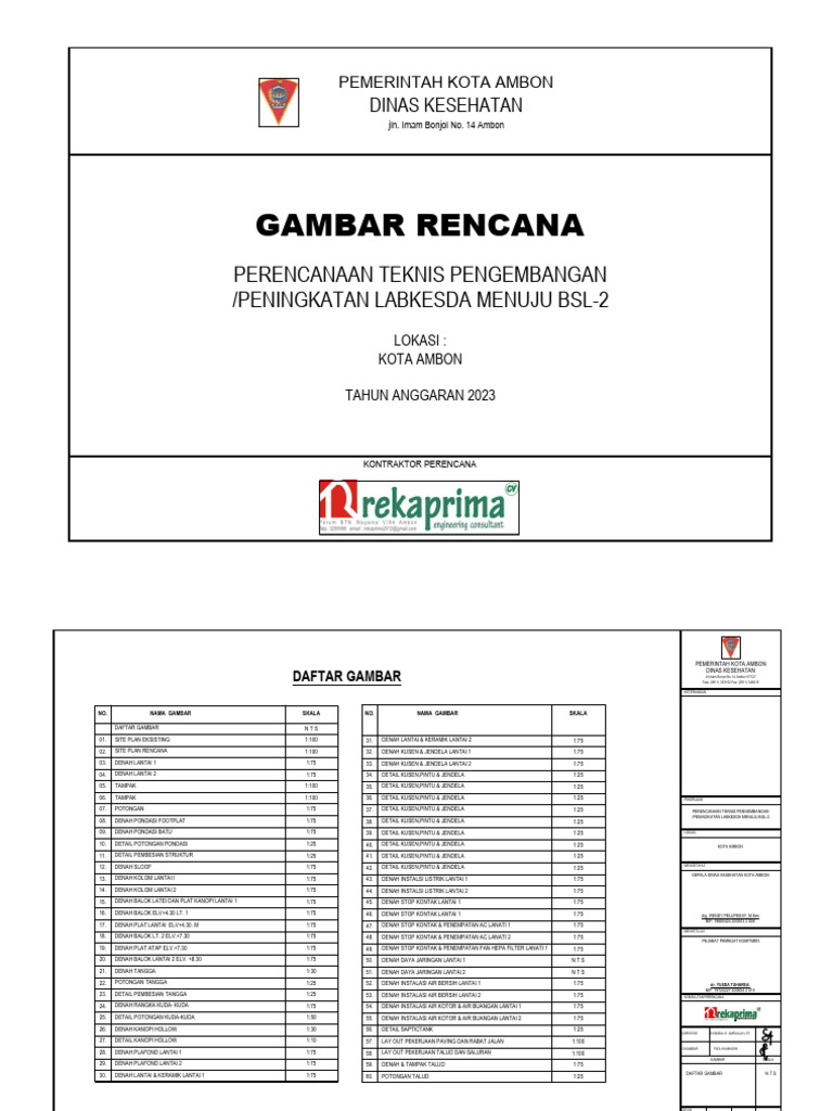 Gambar Rencana Pengembangan Labkesda Menuju BSL2 | PDF