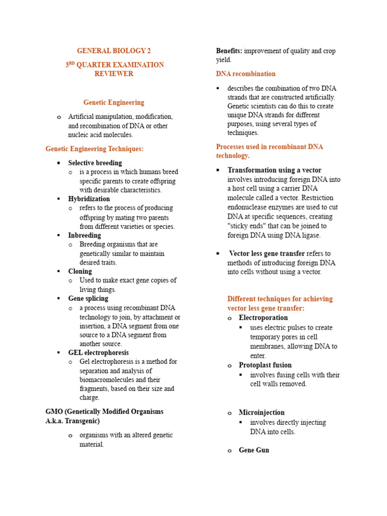 Bio Reviewer | PDF | Dna | Recombinant Dna