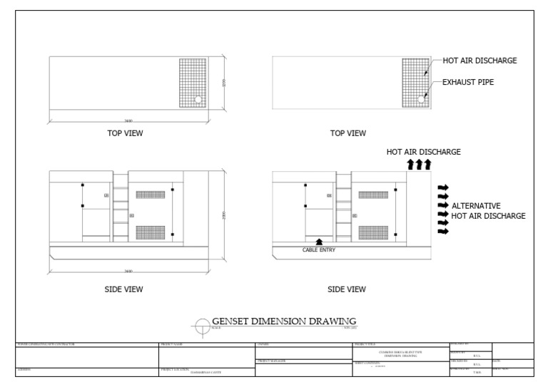 300KVA CUMMINS GENSET DIM DRAWING (1) | PDF | Mechanical Engineering