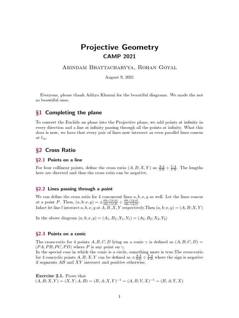 Projective | PDF | Triangle | Circle