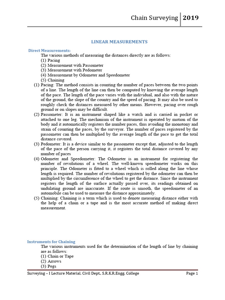 Chain Surveying | PDF | Surveying | Metrology