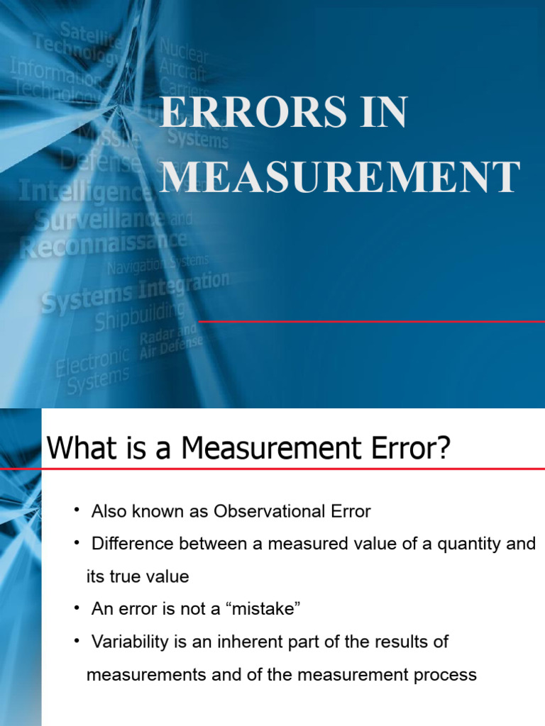Errors in Measurement | PDF | Observational Error | Applied Mathematics