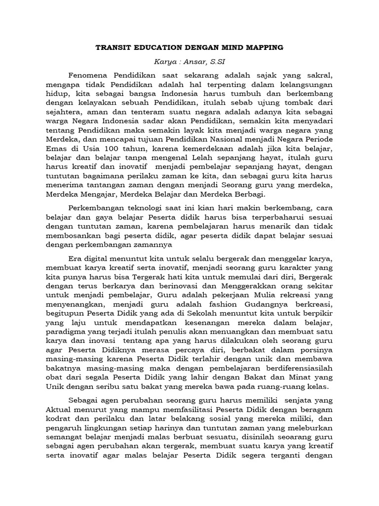 Transit Education dan Mind Mapping | PDF
