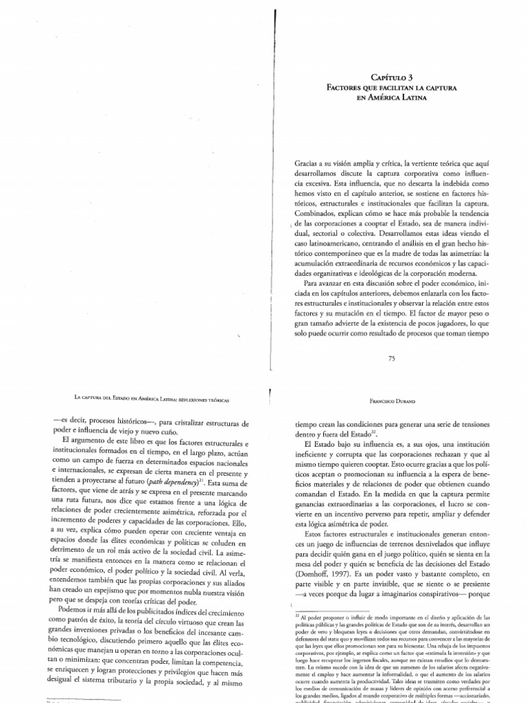 3.2 Durand_ La captura del Estado en América Latina_Capt. 3 | PDF