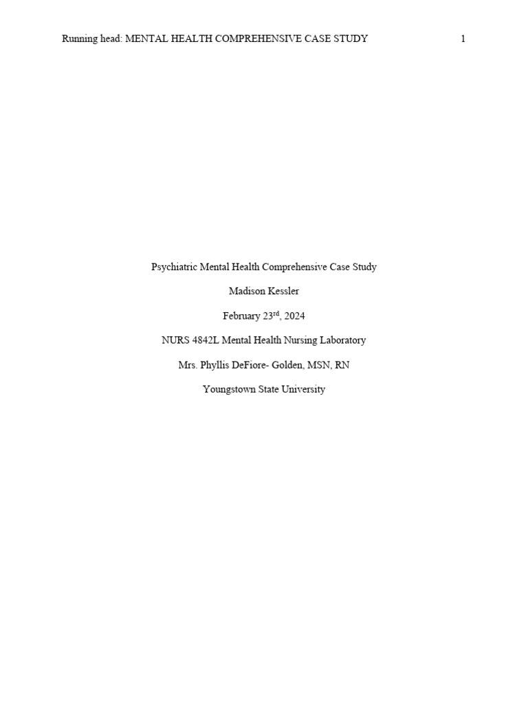 mental health case study spring 2024 | PDF | Bipolar Disorder | Mental Disorder
