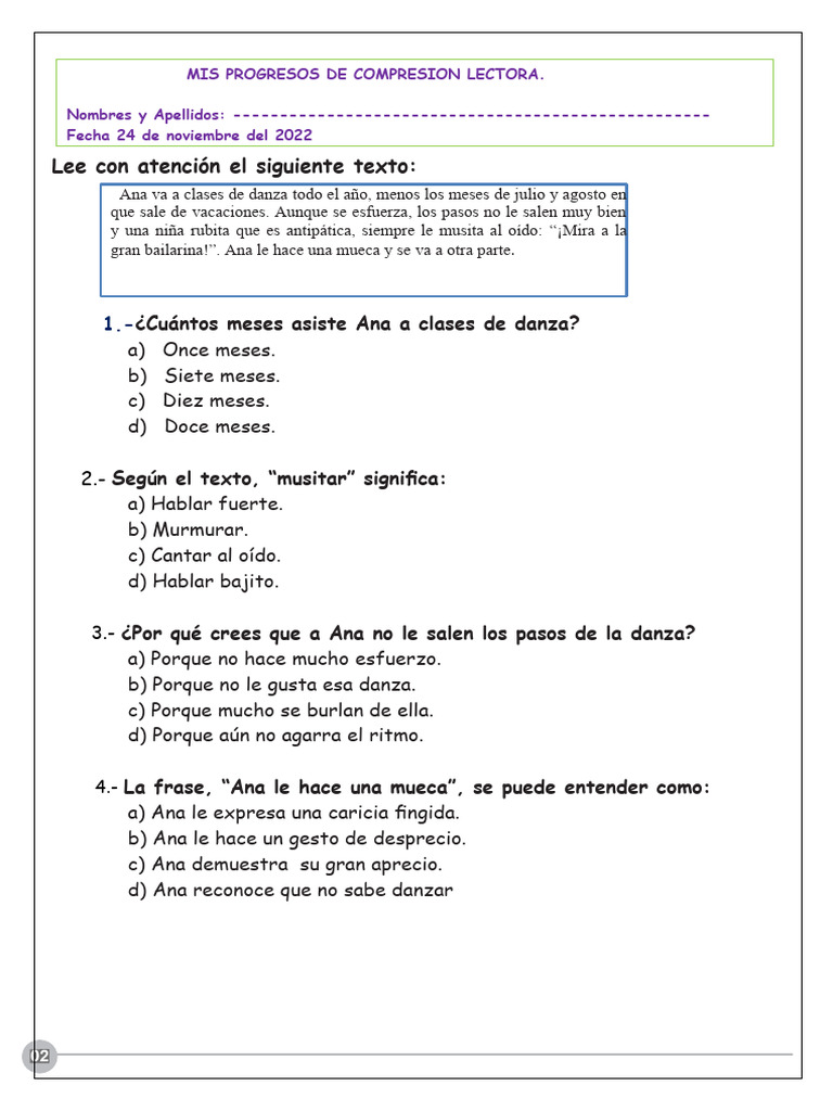 24 Comu-Mis Progresos de Compresion Lectora. | PDF | Bailes | Plaga (organismo)