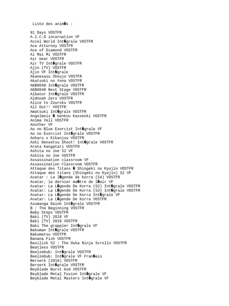 Liste De Mangas Pdf