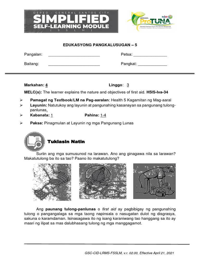 Markahan 4 Edukasyong Pangkalusugan 5 Linggo 3 | PDF