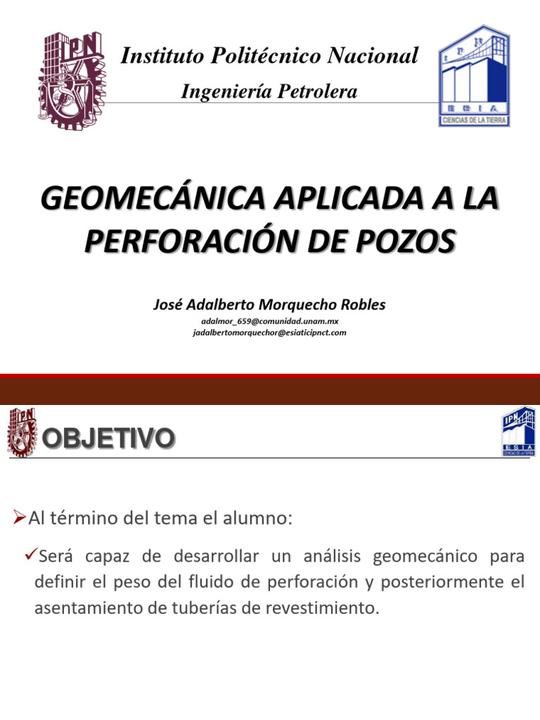 Geomecánica Aplicada A La Perforación de Pozos - IPN | PDF | Mecanica clasica | Materiales