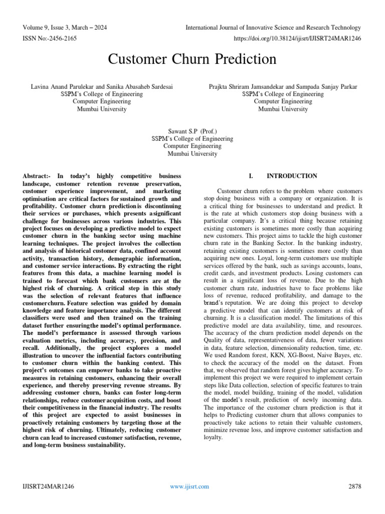 Customer Churn Prediction | PDF | Statistical Classification | Receiver ... Customer Churn Prediction | PDF | Statistical Classification | Receiver ...