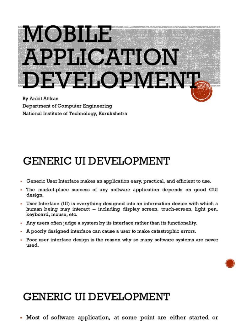 Generic UI Development | PDF | Graphical User Interfaces | User Interface