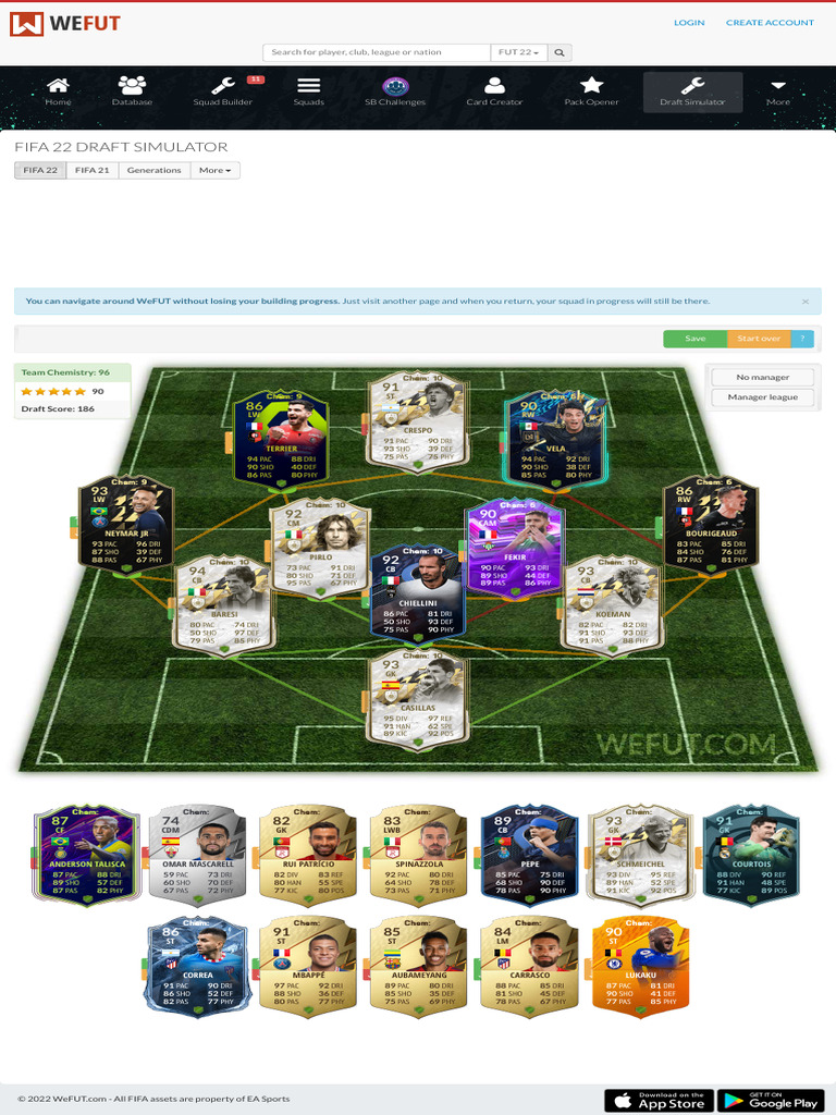 FUT Draft Simulator FIFA 22 Ultimate Team WeFUT | PDF