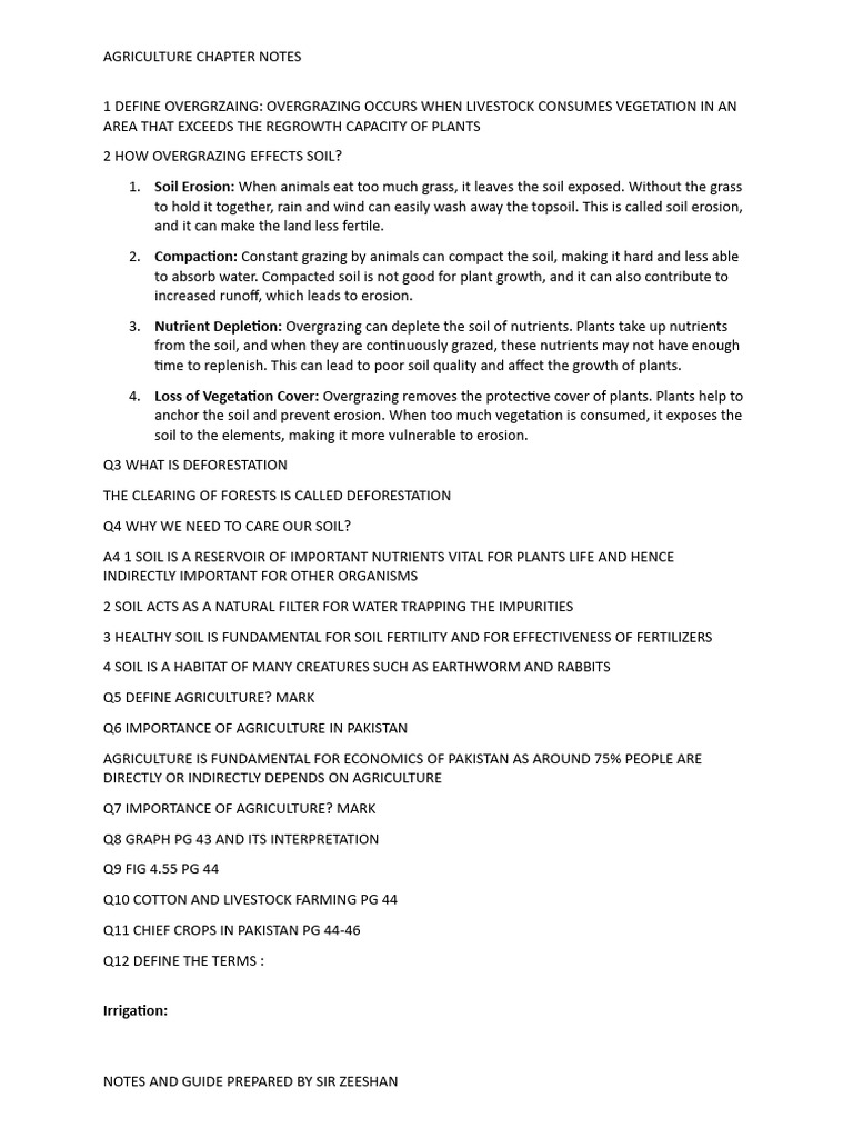 Agriculture Notes | Download Free PDF | Agriculture | Soil