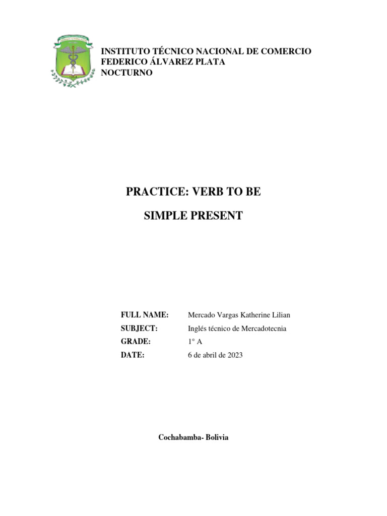 Present Simple: Verb To Be Practice | PDF | Semantic Units | Syntax