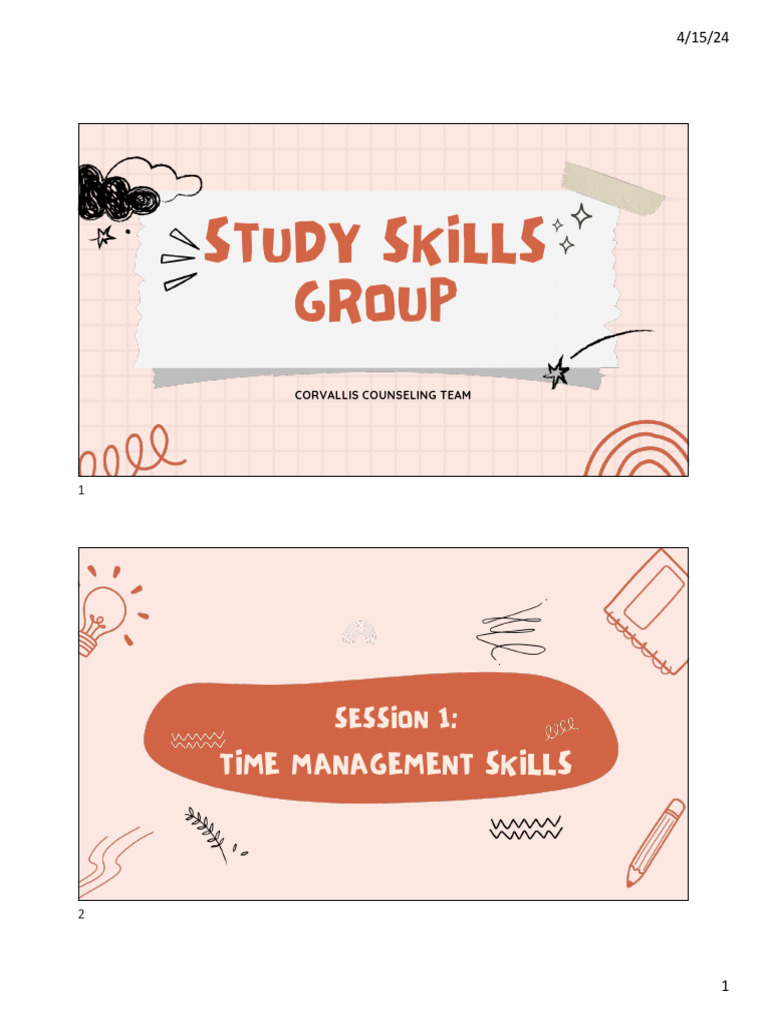 Study Skills Group 1st Session | PDF | Psychological Concepts ...
