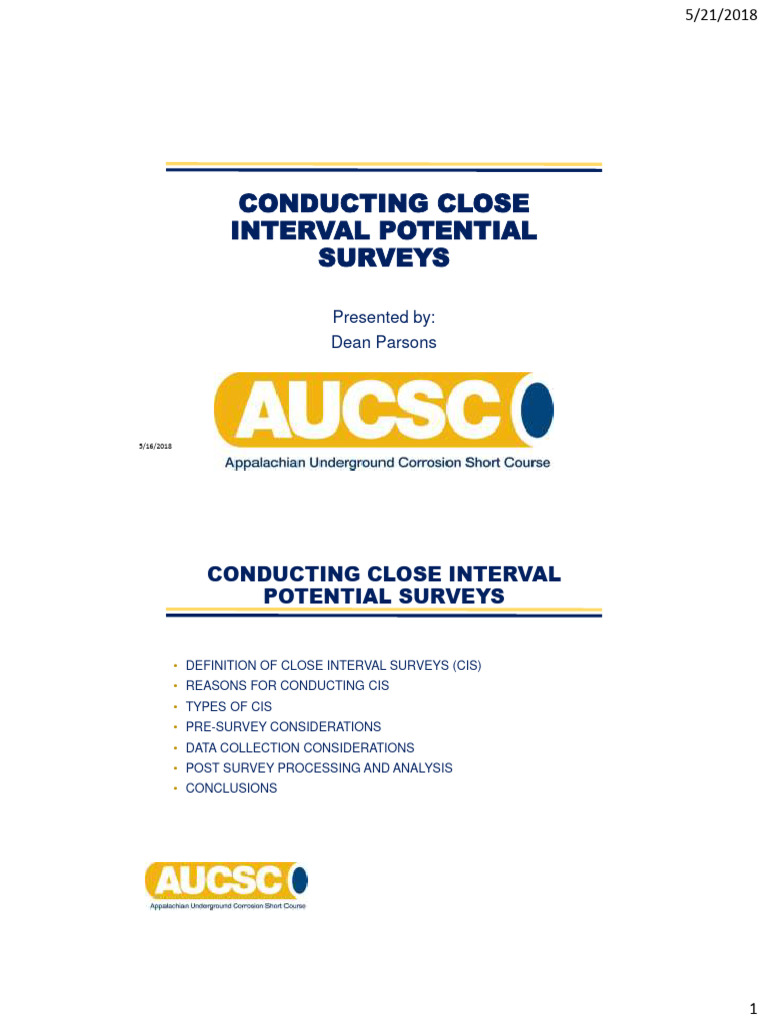 TT - Conducting Close Interval Potential Surveys - 2018 | PDF ...