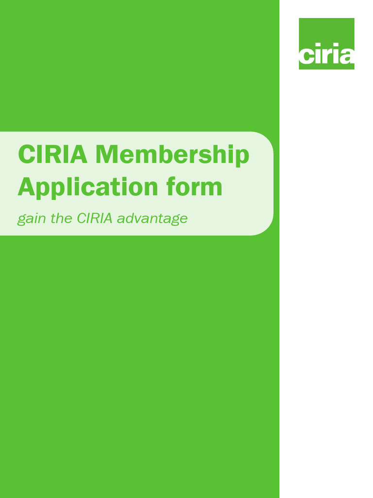 CIRIA Membership Application Form (2023) | PDF | United States House Of ...
