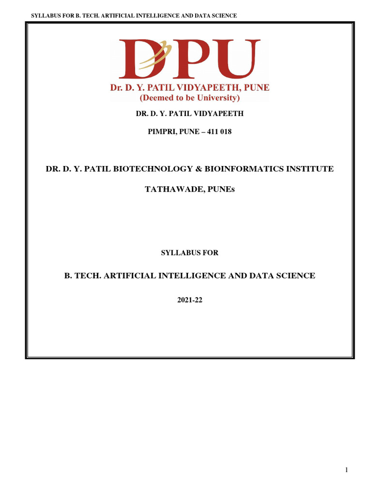 B Tech Aids Syllabus | Download Free PDF | Artificial Intelligence | Intelligence (AI) & Semantics