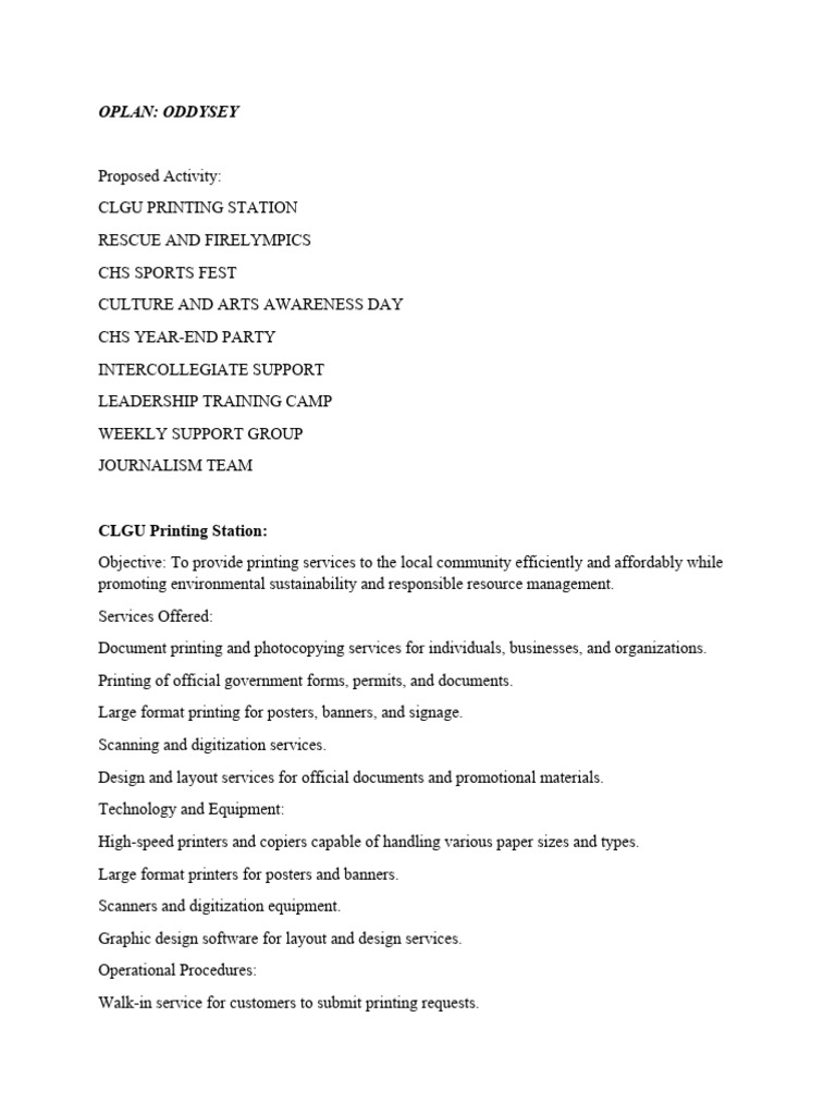 Oplan Odyssey | PDF | Leadership | Photocopier