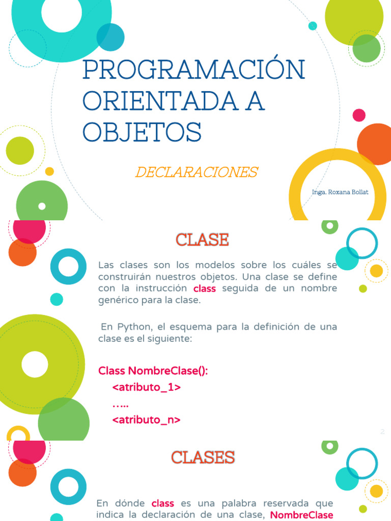 Clases y Objetos en Python: POO | PDF | Objeto (informática) | Clase (Programación informática)